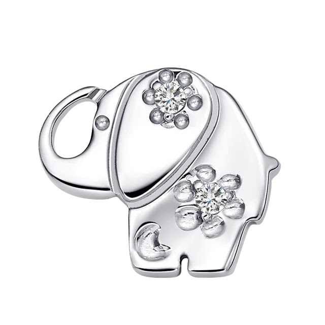 Elephant CZ Floral Internal Threaded Titanium End | Poppy's Parlour, LLC